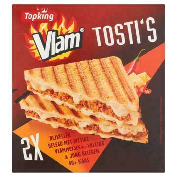 Vlam Tosti's Heet Gekruid met Vlammetjes Vlees en Kaas (240g)