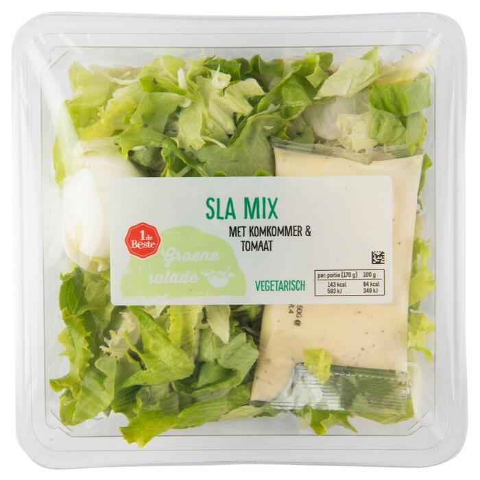 Groene salade sla mix komkommer & tomaat (340g)