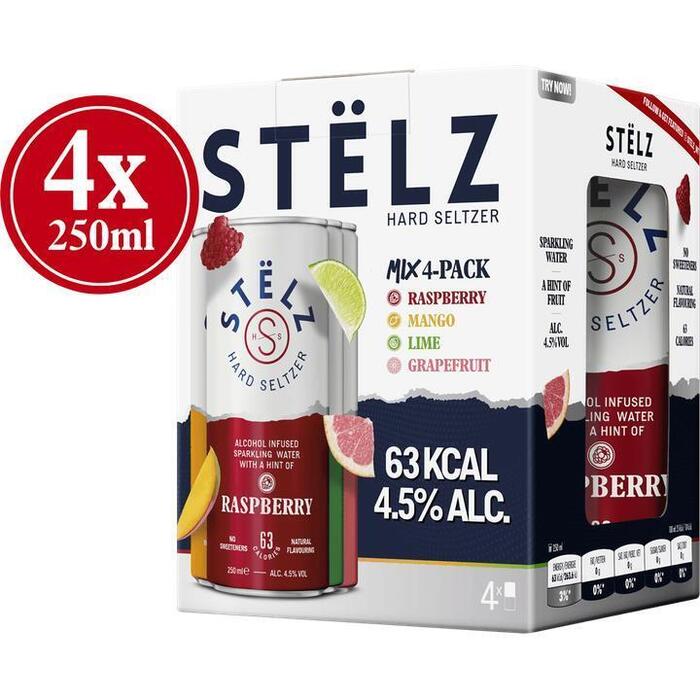 STËLZ hard seltzer mix 4 x 250ML (4 × 250ml)