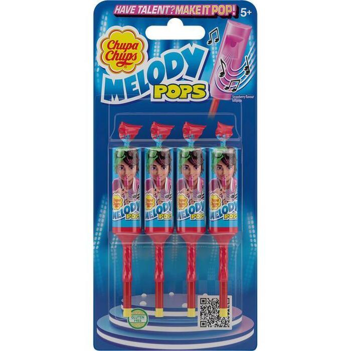 Chupa Chups Melody Pops Strawberry Flavour Lollipops 4 x 15 g (4 × 15g)