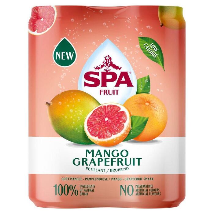 SPA FRUIT Bruisende Fruitige Frisdrank Mango Grapefruit 4 x 25 cl blik ...