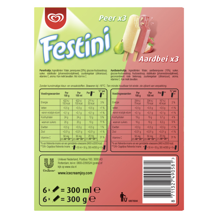 Ola Festini peer en aardbei (0.5L)