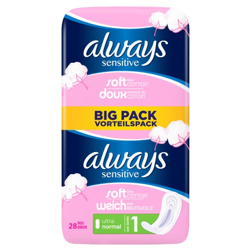 Always Sensitive Normal Ultra (Maat 1) Maandverband 28 Stuks