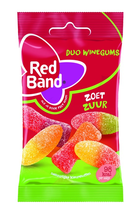 Red Band Duo winegums zoetzuur (166g)