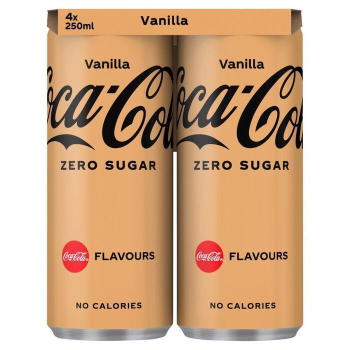 Coca-Cola Zero Sugar Vanilla 4 x 250 ml Coca-Cola Zero Sugar Vanilla 4 x 250 ml