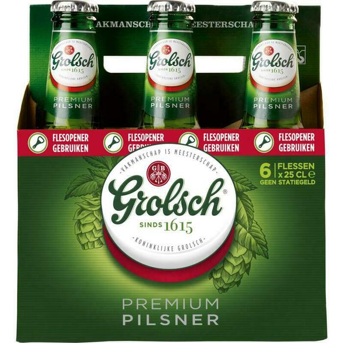 Grolsch Premium Pilsner Pilsners 25cl fles (glas, 6 × 250ml)