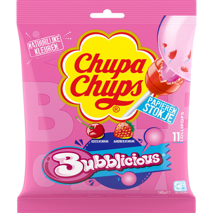 Chupa Chups Bubblicious gum lollipop (165g)