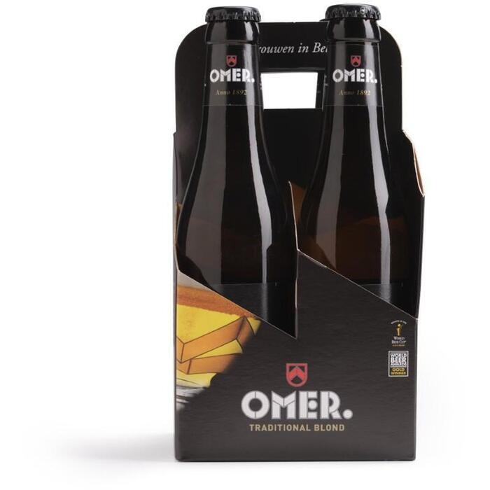OMER TRADITIONAL BLOND BIER 33CL FLES (rol, 4 × 33cl)