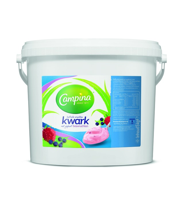 Campina kwark halfvol vruchten, yoghurt bosvrucht 5 kg emmer (5kg)
