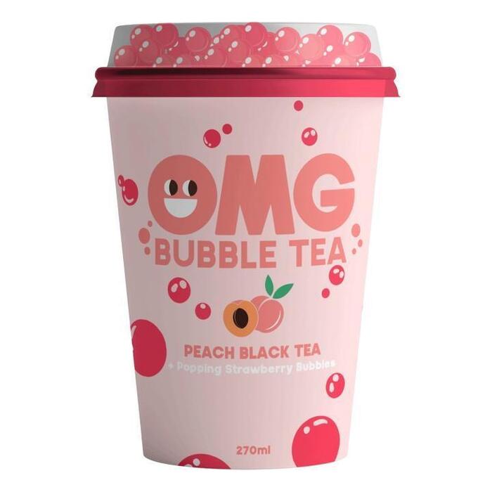 OMG Bubble Tea - Ice Tea - Perzik & Aardbei - Bubble Tea - Cup - 270ML ...