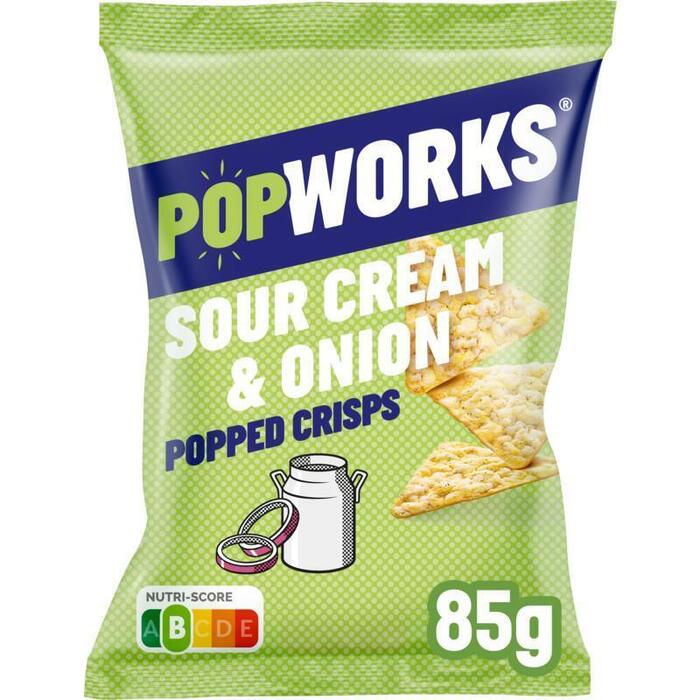 Popworks Protein Popped Crisps Cheese & Onion Sojaproteine Chips 85 gr ...
