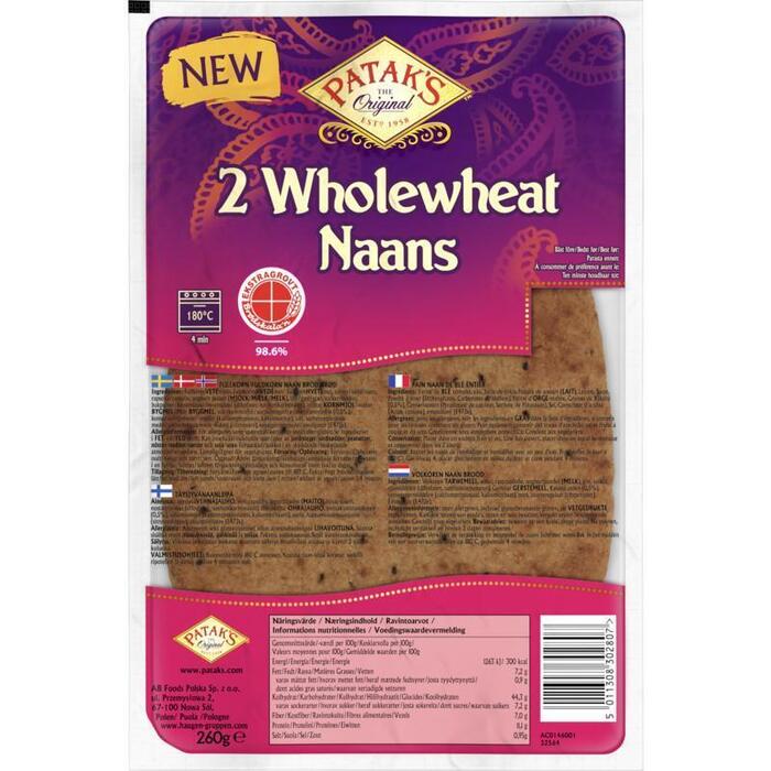 Patak's Naanbrood volkoren (260g)