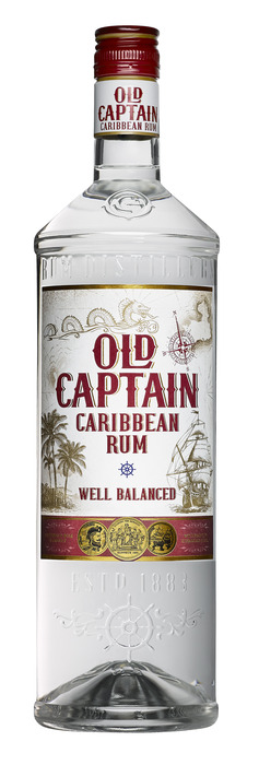 Old Captain Extra dry Caribbean rum (rol, 1L)