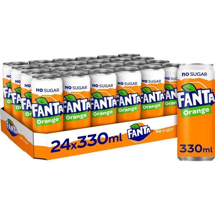 Fanta Orange No Sugar 330 ml (24 × 33cl)