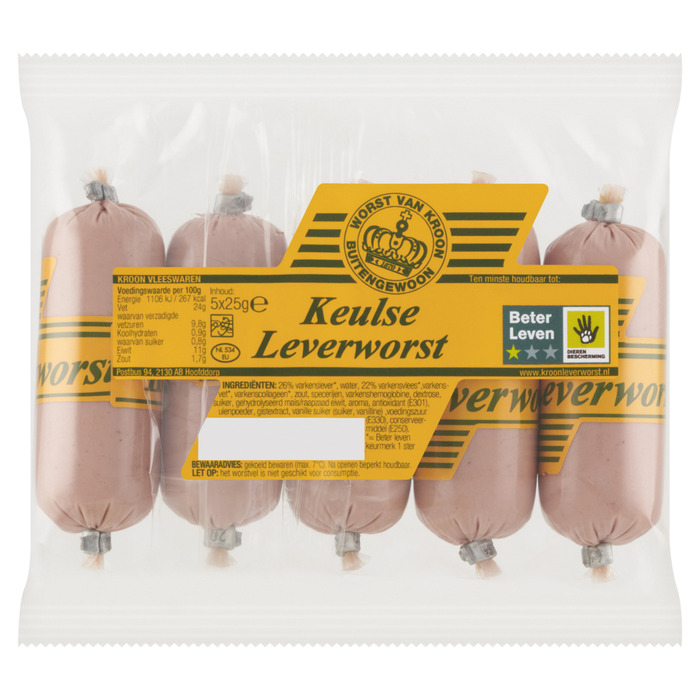 Kroon Keulse leverworst mini (5 × 25g)