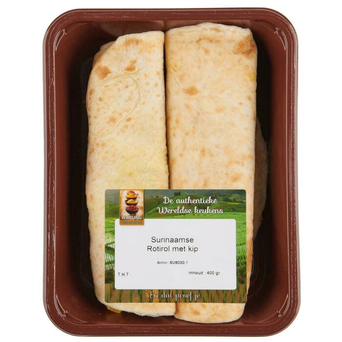 Surinaamse roti-rol met kip (450g)