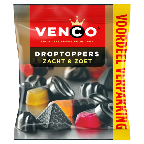 Venco Droptoppers Zacht & Zoet 375 g (375g)