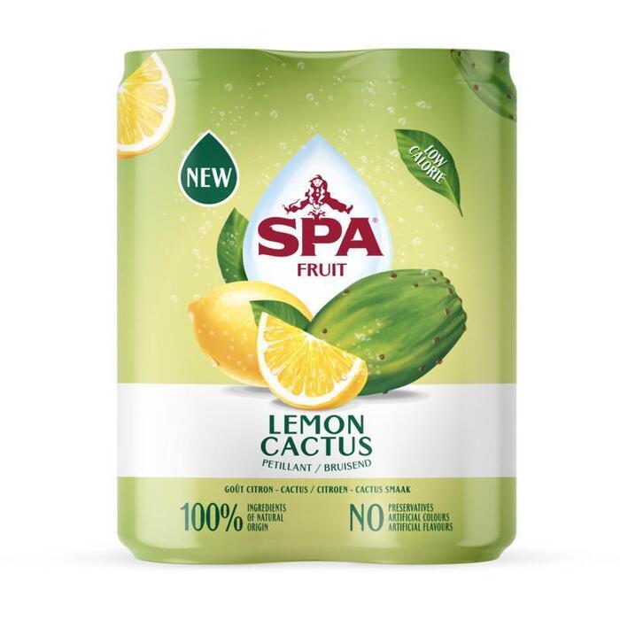 SPA FRUIT Bruisende Fruitige Frisdrank Lemon Cactus 25 cl blik (1L)