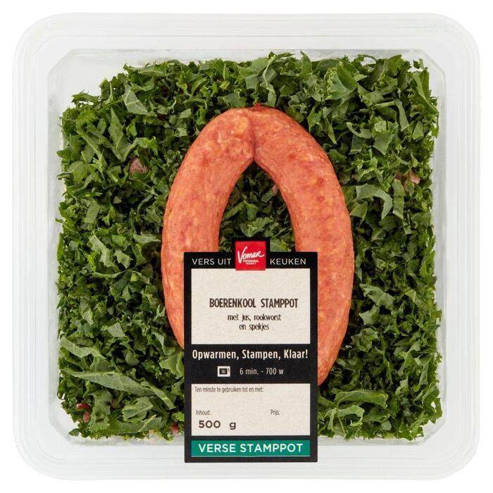 Vomar Boerenkool Stamppot met Jus, Rookworst en Spekjes 500 g (500g)
