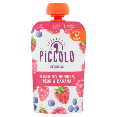 Piccolo Organic Blushing Berries, Pear & Banana Smooth 4+ Months 100 g ...