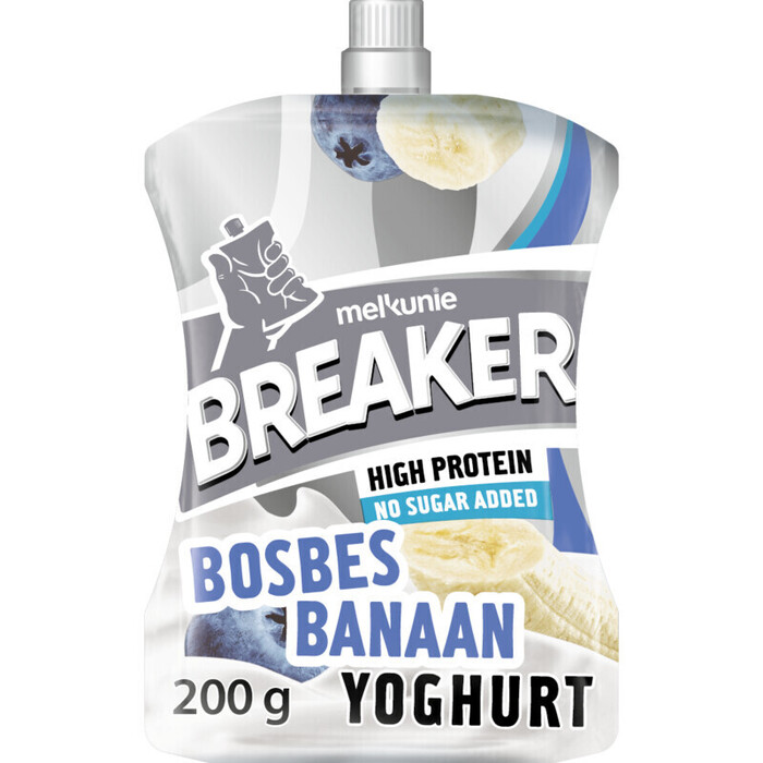 Breaker high protein bosbes-banaan (knijpzak, 200g)