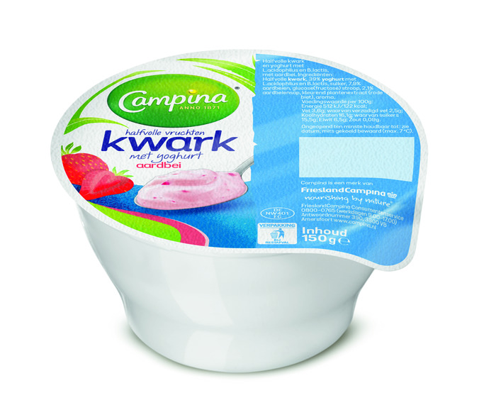 Campina Kwark Halfvolle Vruchten met Yoghurt Aardbei 150 g Beker/kuipje ...