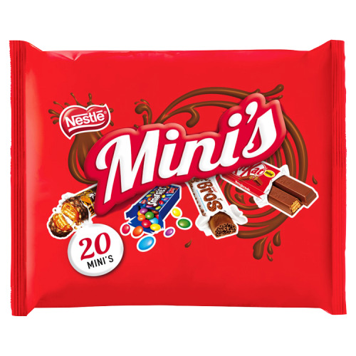 NESTLÉ Mini mix melk chocolade uitdeelzak (plastic zak, 298g)