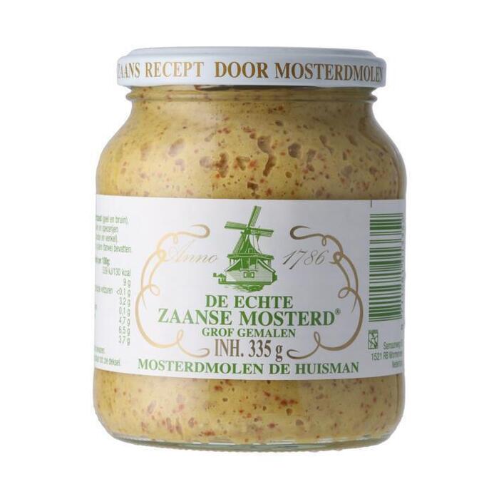 de echte zaanse mosterd grof gemalen (pot, 335g)