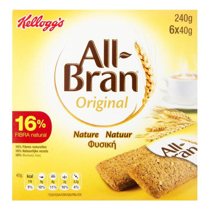 All-bran graanreep naturel (6 × 40g)