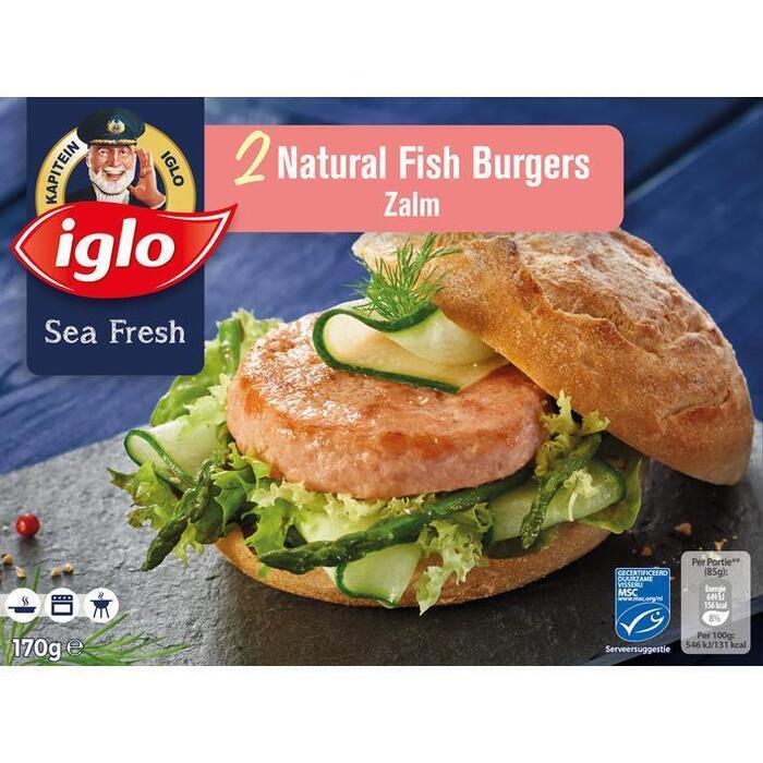 IGLO diepvries VIS Naturel Fish Burger Zalm 170 GRM doos (170g)