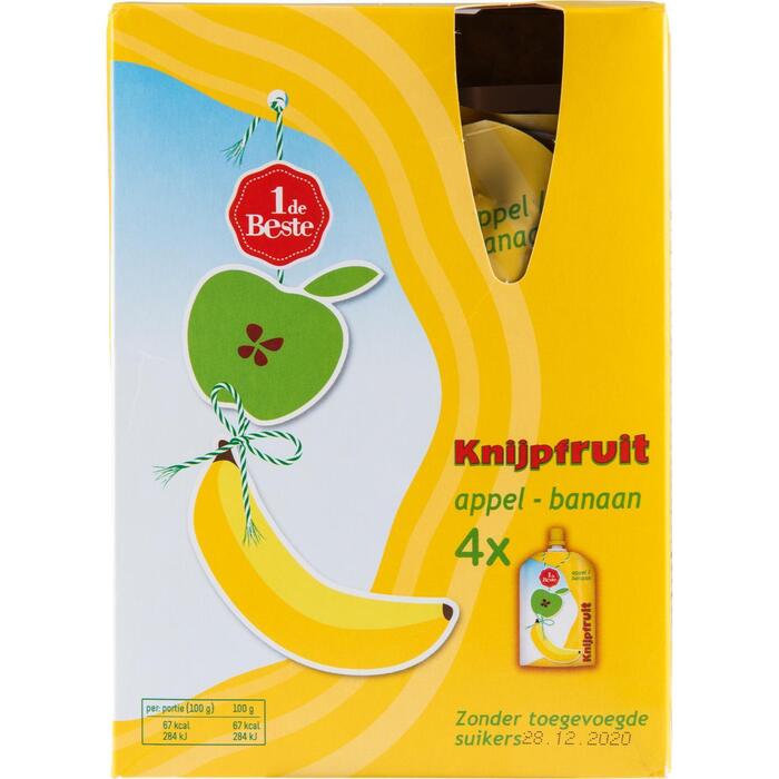 Knijpfruit appel-banaan (4 × 100g)