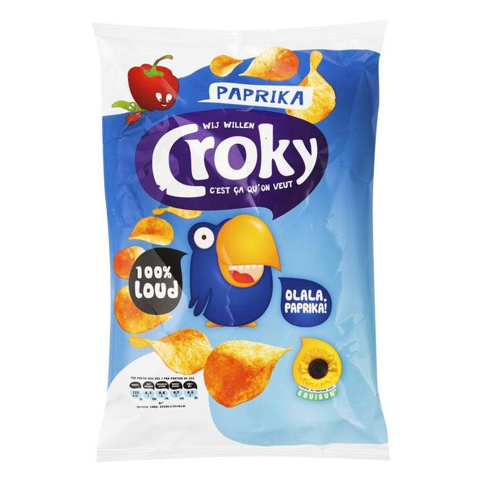 Croky Chips Paprika 100 gram (zak, 100g)