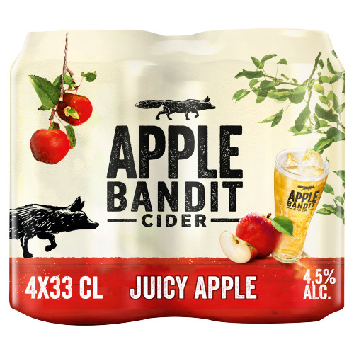 Apple Bandit Juicy Apple Cider Blik 4 x 33 cl (rol, 4 × 33cl)