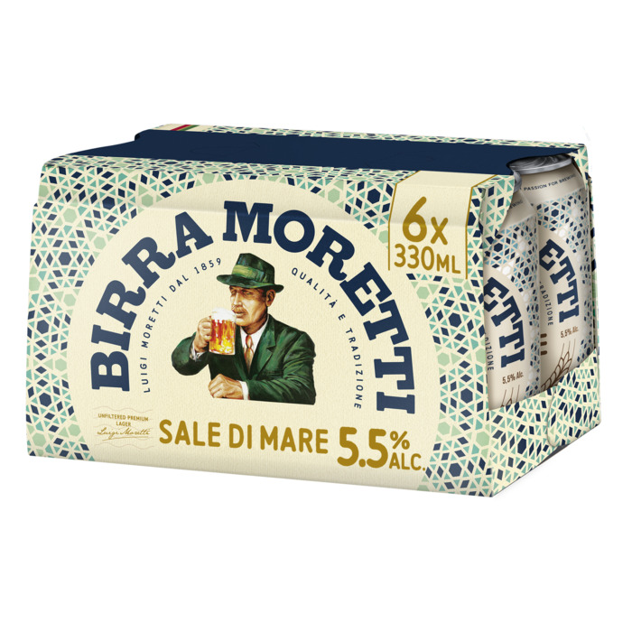 Birra Moretti Sale di Mare Bier Blik 6 x 330 ml (33cl)