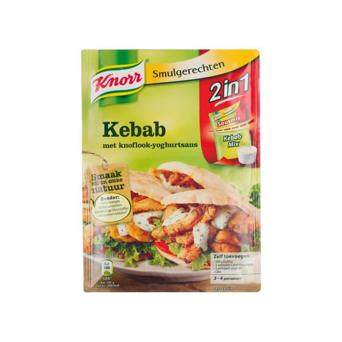 Kebab met knoflook-yoghurtsaus (zak, 40g)