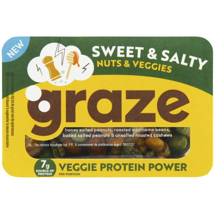GRAZE Groente- en Notenmix Sweet & Salty Veggie Protein Power 30 g (28g)