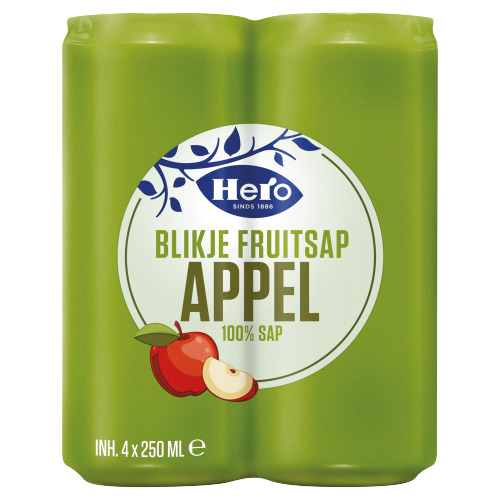 Hero Blikje Fruitsap Appel 4 x 250 ml (4 × 250ml)
