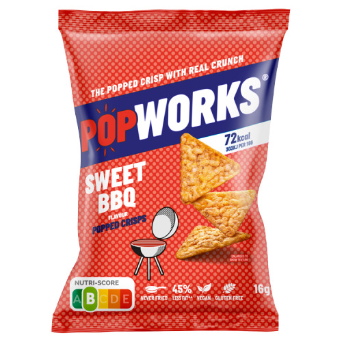 Popworks Protein Popped Crisps Sweet Barbecue Chips 16 gr (16g)