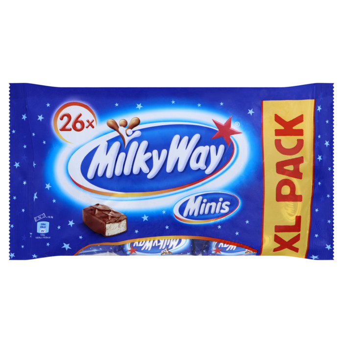 MILKY WAY MINIS Chocolade met vulling 443 g Zak (26 × 17g)