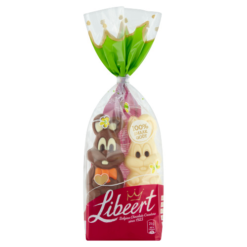 Libeert Gedecoreerde Figuren van Witte Chocolade en Melkchocolade 100 g ...