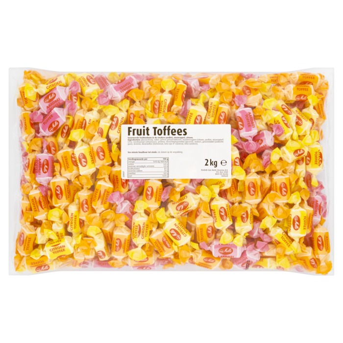VAN MELLE Toffees Fruit Snoep 2000 GR Zak (2kg)