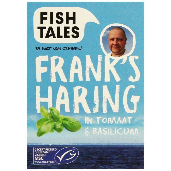 Frank's haring in tomaat & basilicum, MSC (blik, 110g)