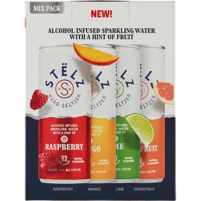 STËLZ hard seltzer mix 4 x 250ML (4 × 250ml)