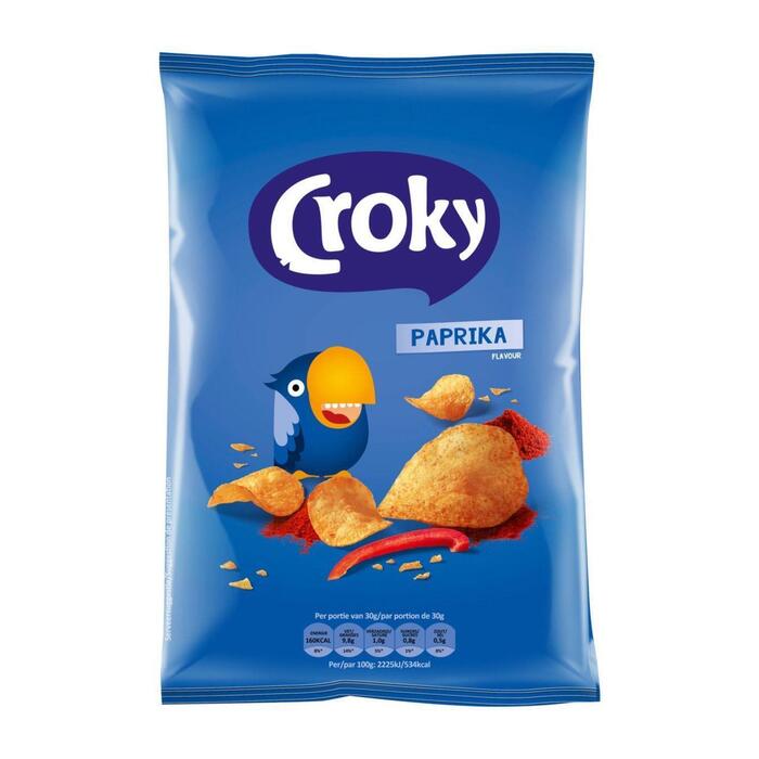 Croky Chips Paprika 100 gram (zak, 100g)