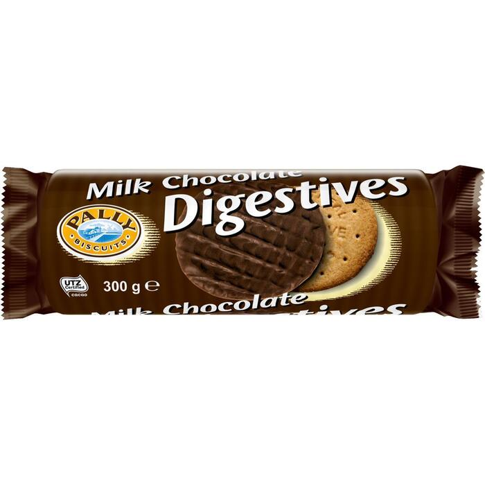 PALLY DIGESTIVE MILK CHOCOLATE BISCUITS 300gr wikkel (300g)