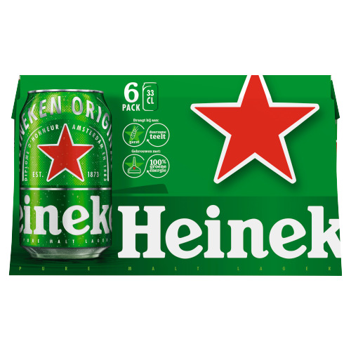 Heineken Premium Pilsener Bier Blik 6 x 33 cl (33cl)