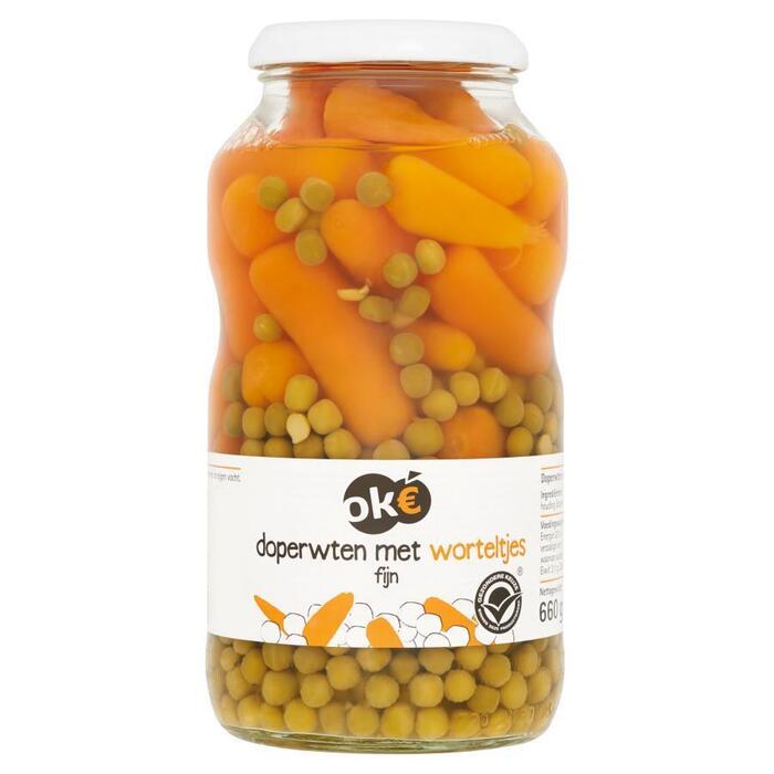 Oké, doperwten met worteltjes (pot, 720g)