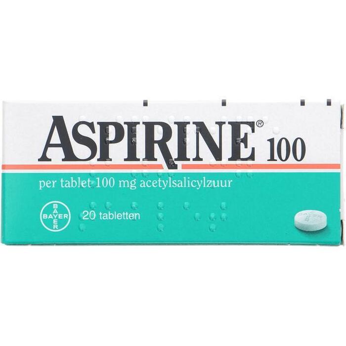 Aspirine Acetylsalicylzuur tabletten 100 mg 20 stuks