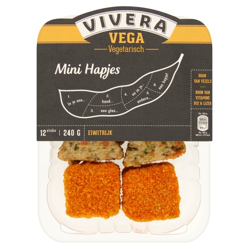 Vivera Vleesvervanger Mini Hapjes 12 stuks 240 GRM TRAY (240g)