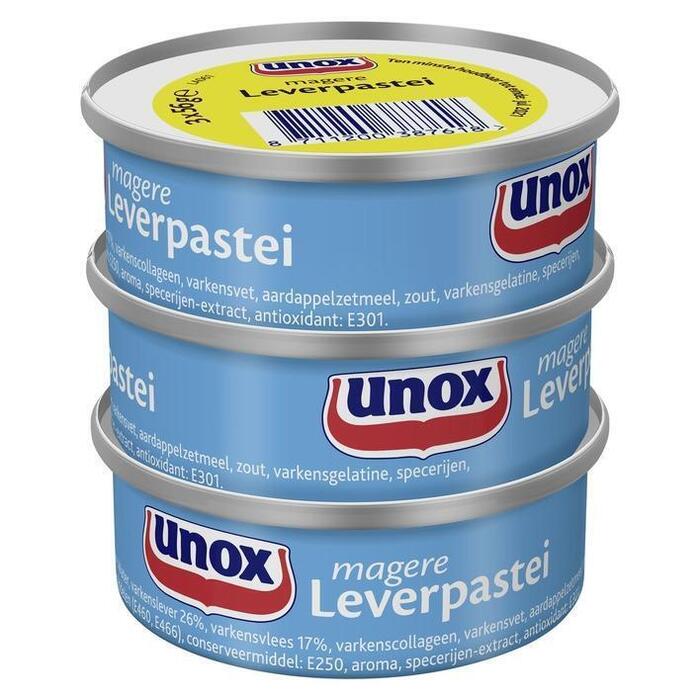Unox Vleeswaren magere leverpastei (3 × 56g)